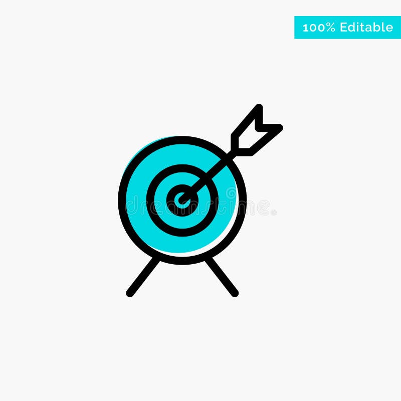 Target, Aim, Goal Turquoise Highlight Circle Point Vector Icon Stock ...