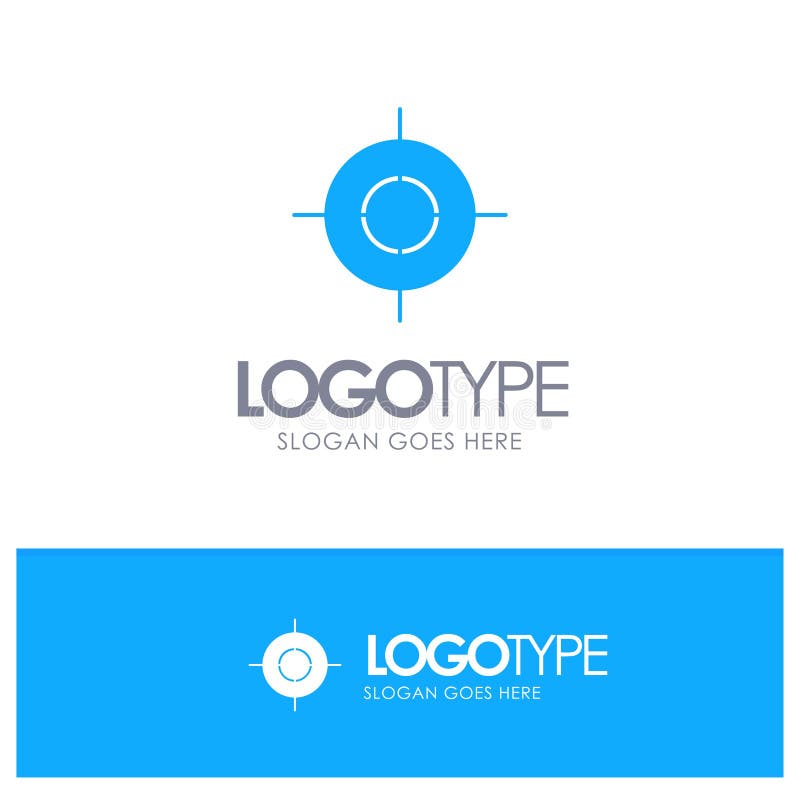 Target, Aim, Interface Blue Solid Logo with Place for Tagline Stock ...