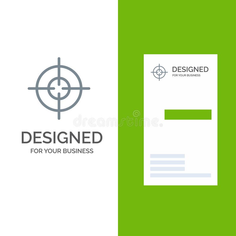 Target, Aim, Interface Grey Logo Design and Business Card Template ...