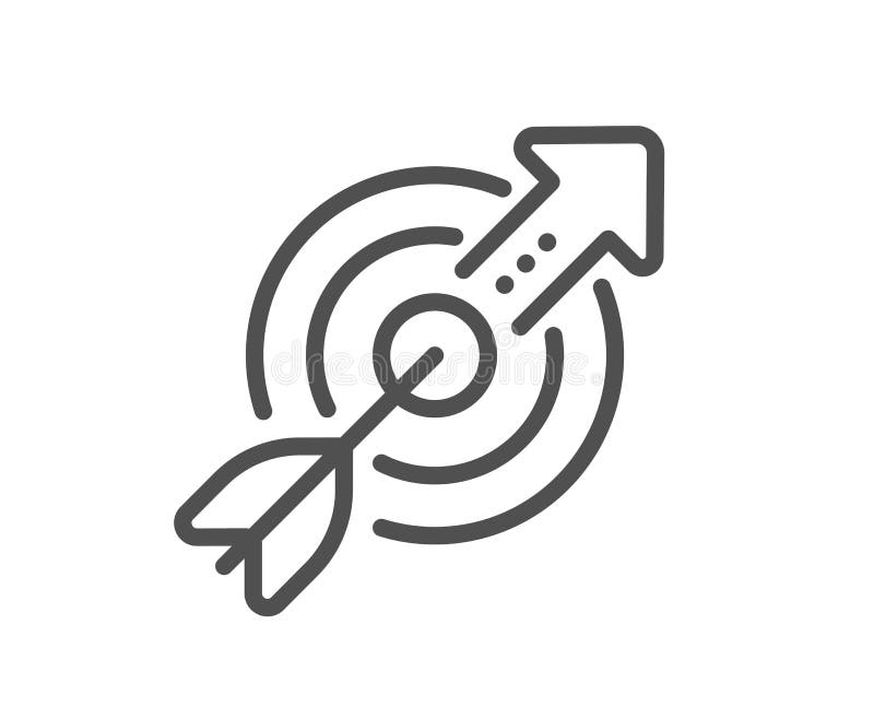Target Aim Line Icon. Financial Goal Sign. Vector Stock Vector ...