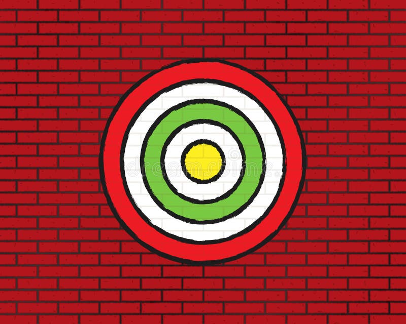 Target or Aim, Red Brick Wall Stock Vector - Illustration of area ...