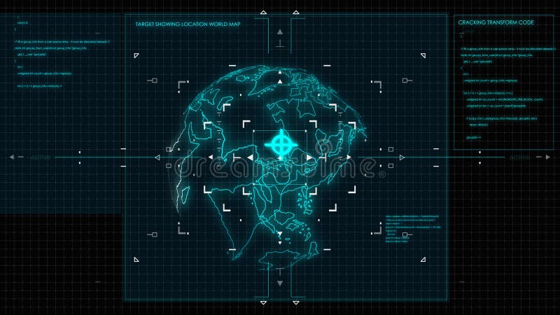 Target Analysis World Map Element. User Interface in Air Force and ...