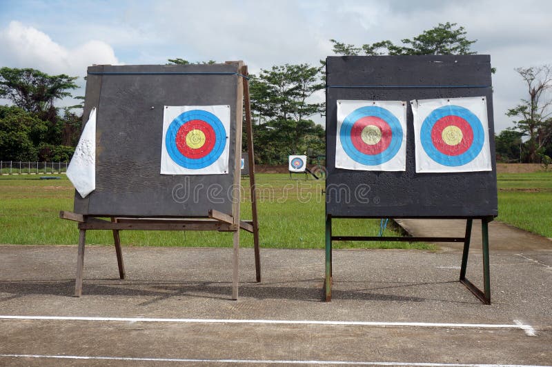 The Broken Archery Target Board. Stock Image - Image of center, market ...