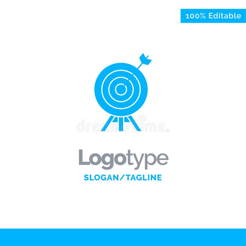 Target, Archery, Arrow, Board Blue Solid Logo Template. Place for ...