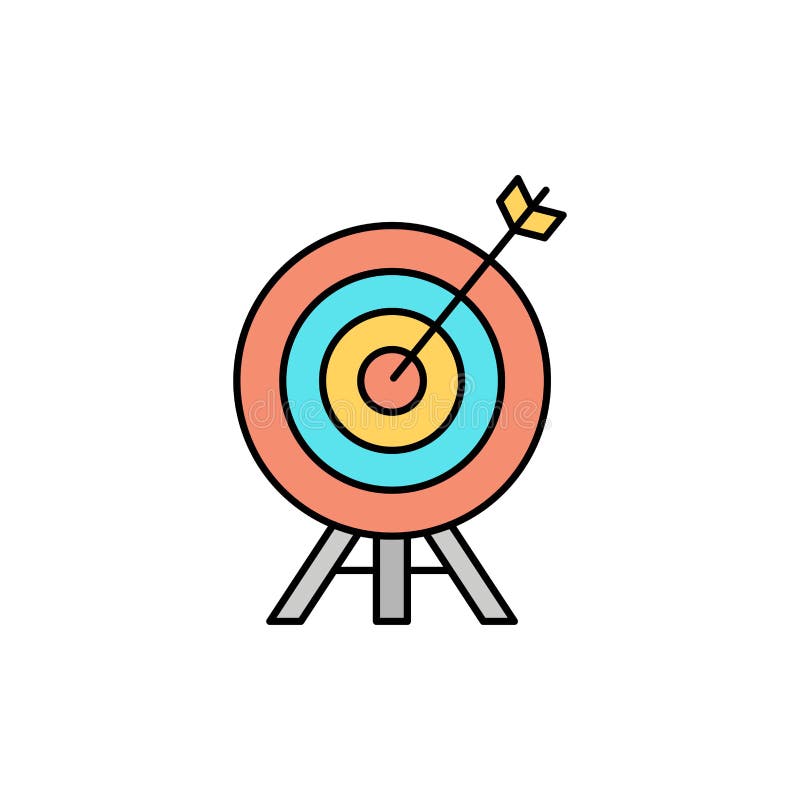 Target, Archery, Arrow, Board Turquoise Highlight Circle Point Vector ...