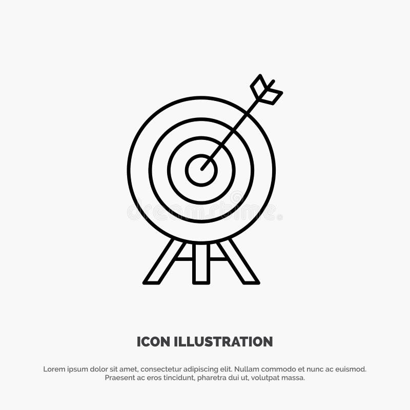 Target, Archery, Arrow, Board Line Icon Vector Stock Vector ...