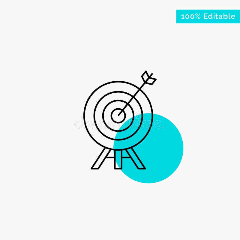 Target, Archery, Arrow, Board Turquoise Highlight Circle Point Vector ...