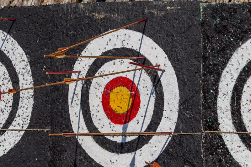 Target for Archery Arrows. Arrows Bow Hit the Target Stock Image ...
