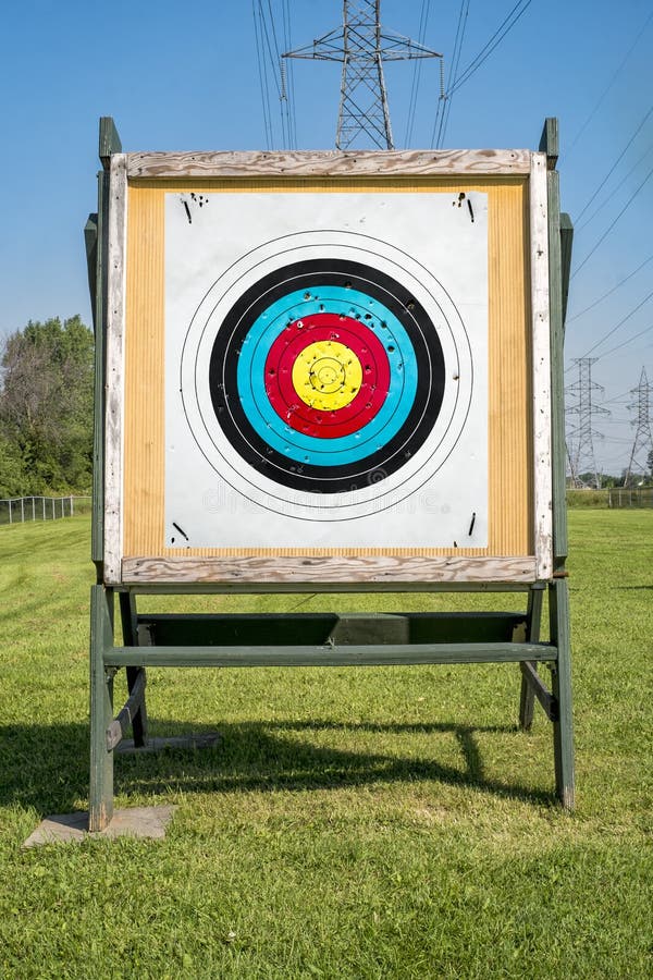 Target at an archery range stock photo. Image of disc - 96897630