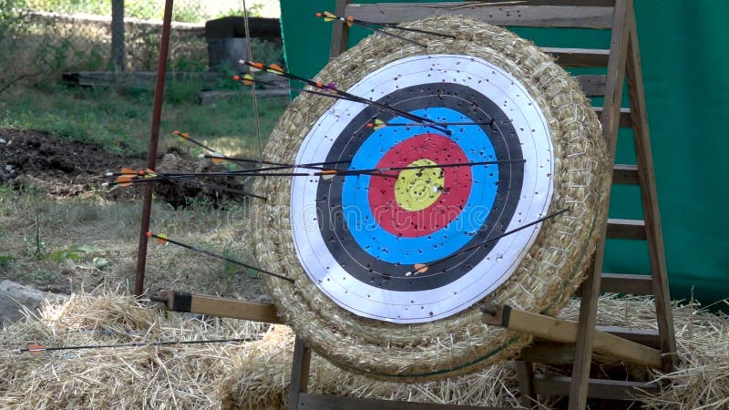 Target for Archery Shooting. Arrow Hitting the Target. Stock Footage ...