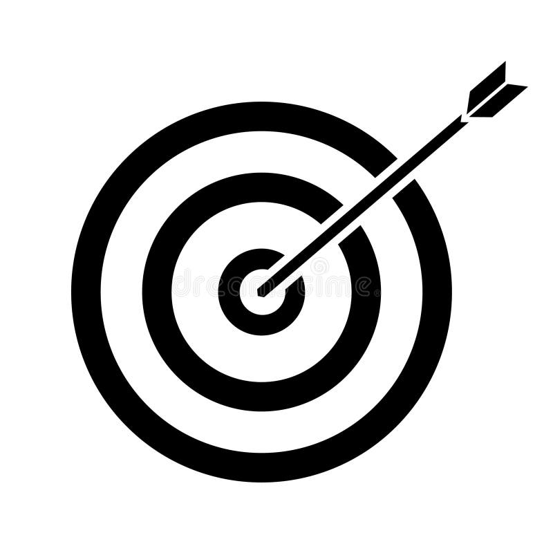 Target Arrow Black Icon Flat Style Vector Illustration Stock Vector ...