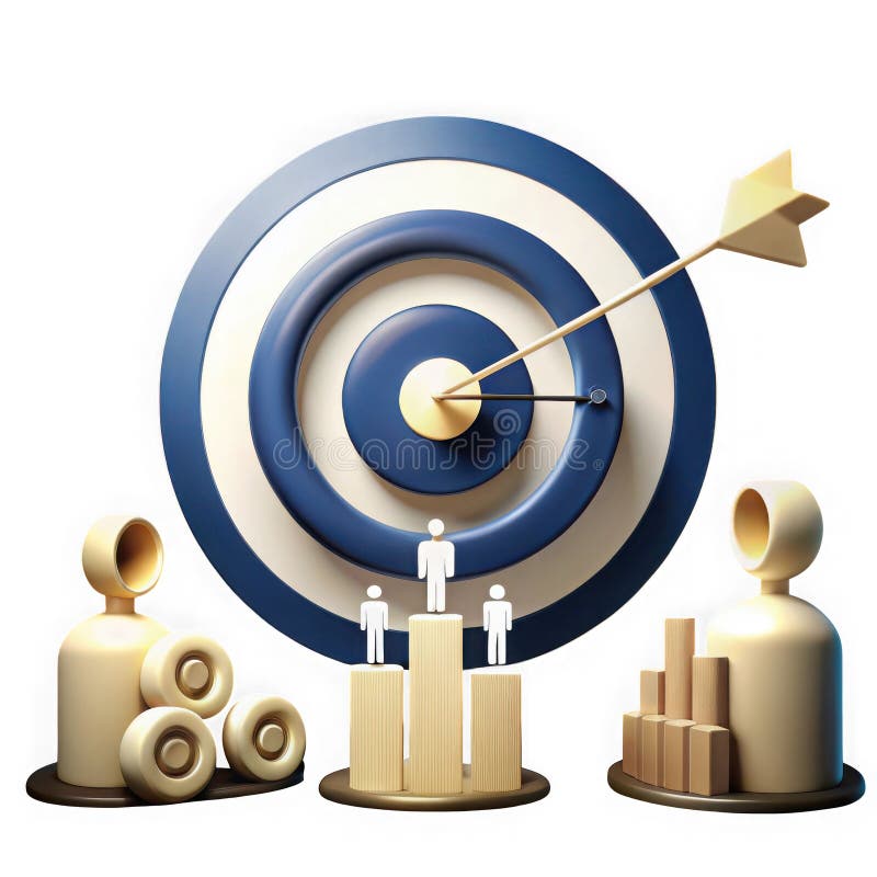 Target with Arrow and Chart Isolated on a Transparent Background Stock ...