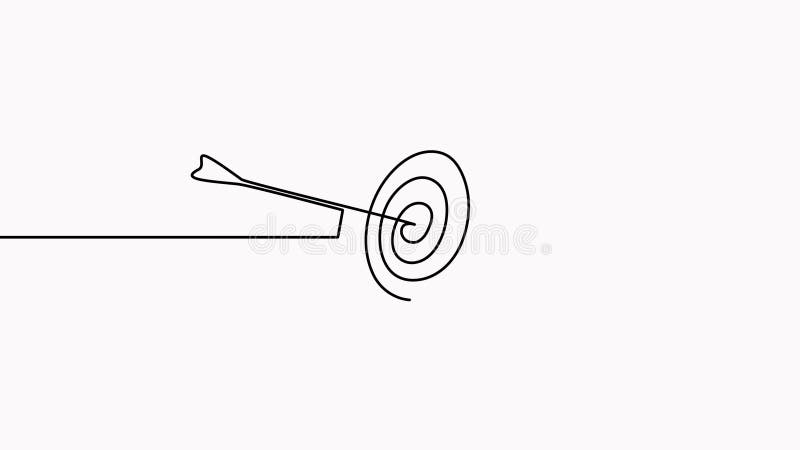 Target with Arrow Continuous Line Drawing Animated Video. Stock Video ...