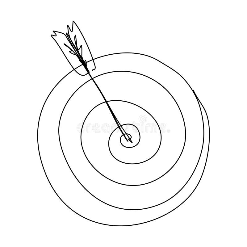 Outline Bullseye Vector Icon. Isolated Black Simple Line Element ...