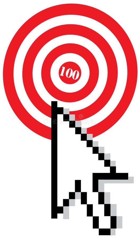 Target with arrow cursor stock vector. Illustration of point - 11002165
