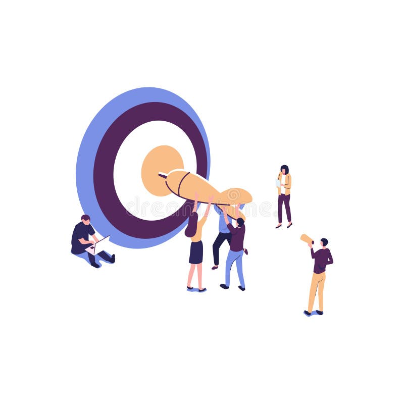 Target with an Arrow, Hit the Target, Goal Achievement Vector Stock ...
