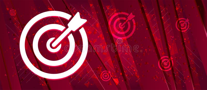 Target Arrow Icon Abstract Design Bright Red Banner Background Stock ...