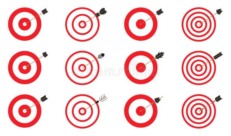 Target Arrow Icon Collection. Set of Targeting Icon. Target Success ...