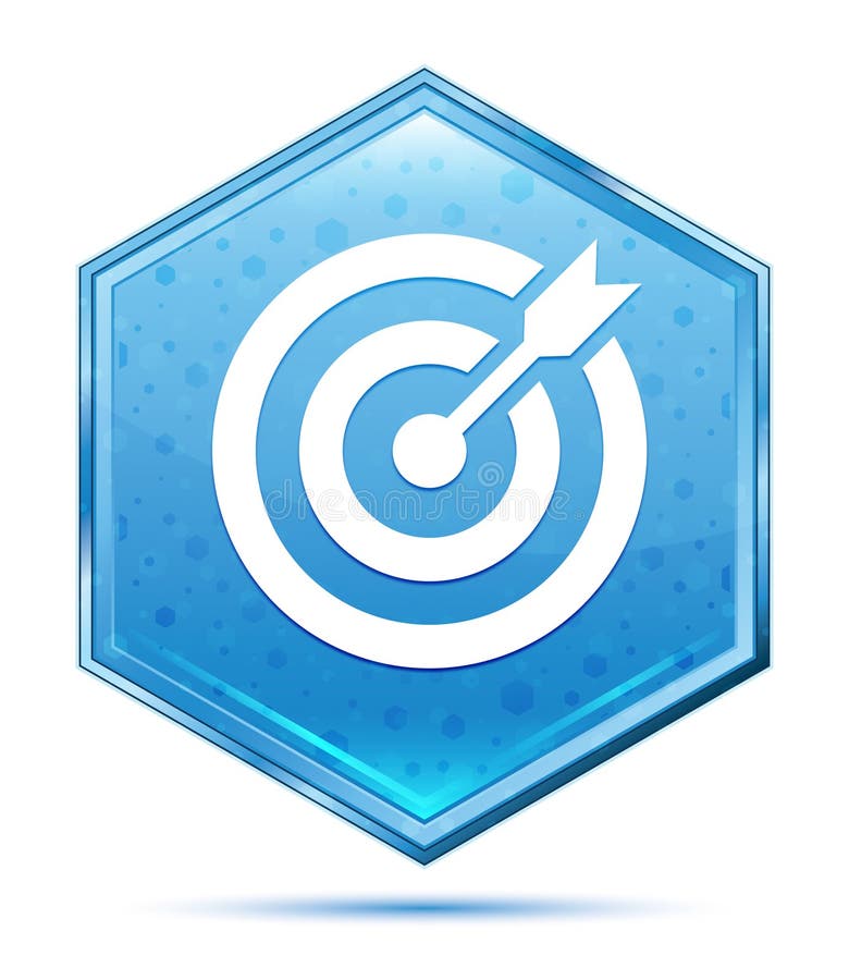Target Arrow Icon Crystal Blue Hexagon Button Stock Illustration ...