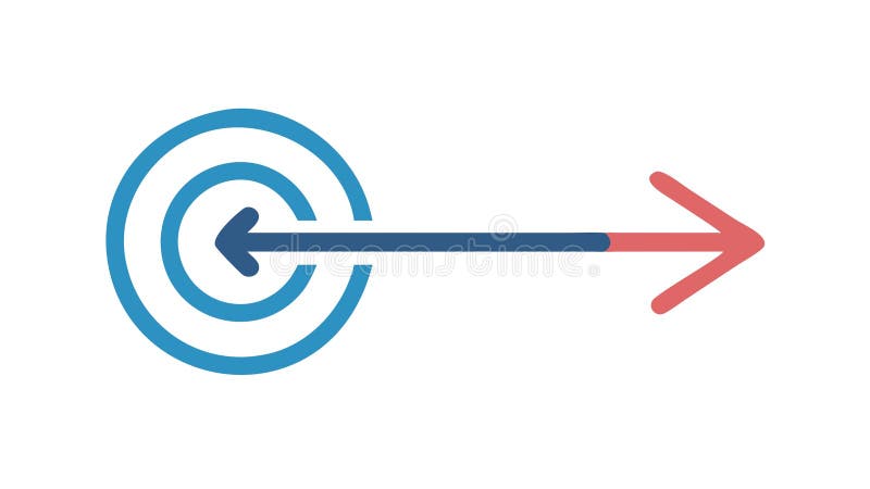 Target Arrow Icon Flat Design, Goal Aim Precision Symbol, Vector Design ...