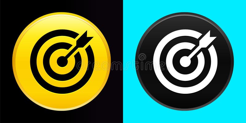 Target Arrow Icon Flat Exclusive Button Set Stock Vector - Illustration ...