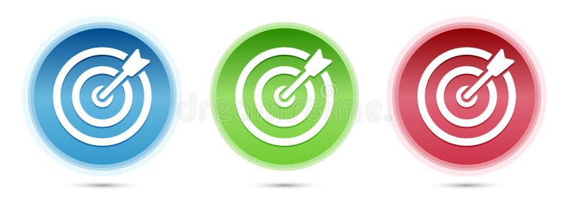 Target Arrow Icon Glass Round Buttons Set Illustration Stock Vector ...