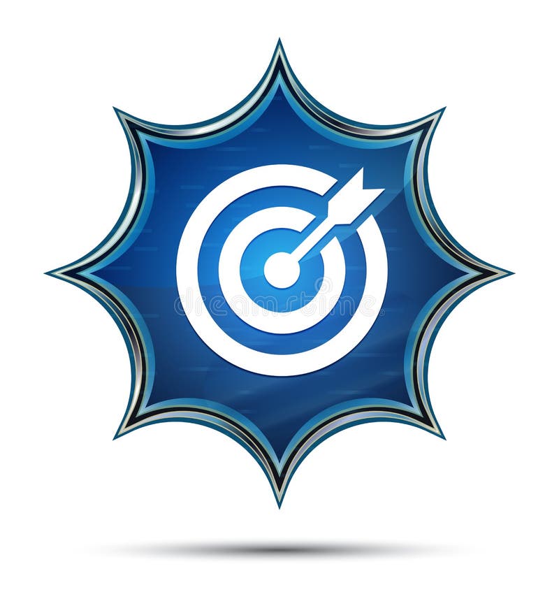 Target Arrow Icon Magical Glassy Sunburst Blue Button Stock ...