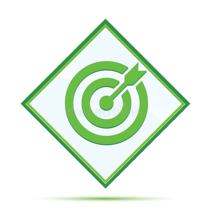 Target Arrow Icon Modern Abstract Green Diamond Button Stock ...