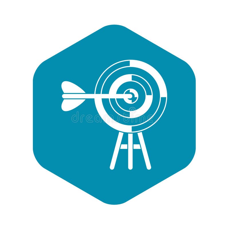 Target with an Arrow Icon, Simple Style Stock Vector - Illustration of ...