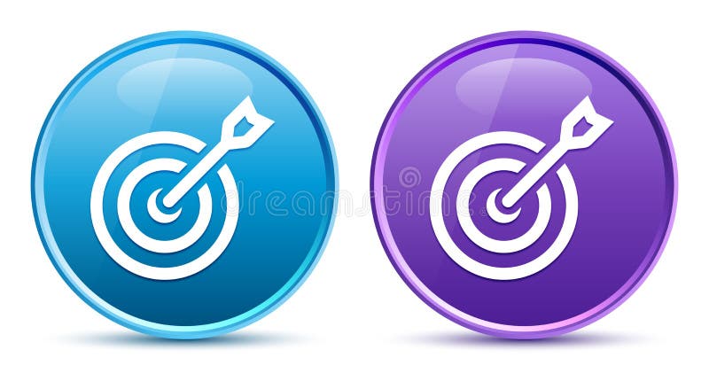 Target Arrow Icon Sleek Soft Round Button Set Illustration Stock Vector ...