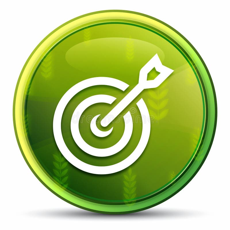 Target Arrow Icon Spring Bright Natural Green Round Button Illustration ...