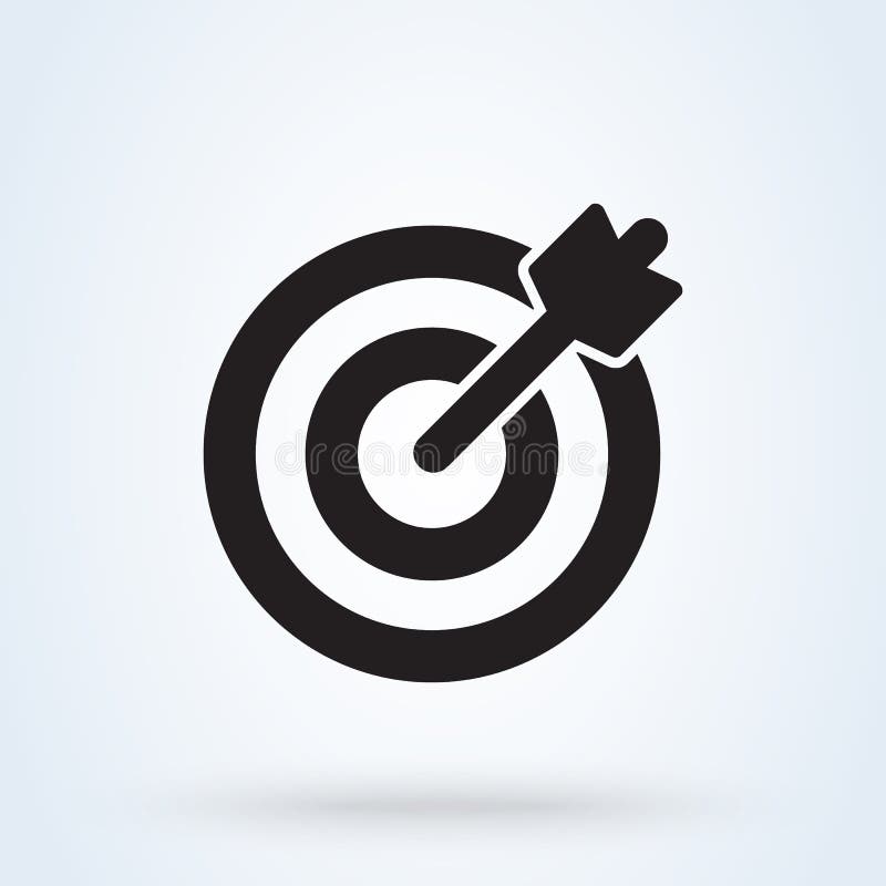 Target and Arrow Icon. Vector Simple Modern Design Illustration Stock ...
