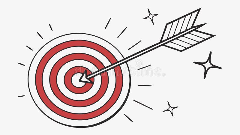 Target with Arrow Illustration Goal and Aim Graphic Design Artwork ...