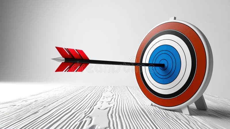 A Target with an Arrow in the Middle Stock Image - Image of mark ...