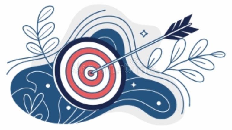 Target with Arrow and Organic Elements, Focus and Growth Concept ...