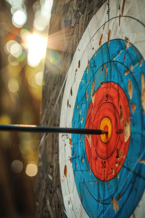 A Target with an Arrow Shot into it Stock Photo - Image of victory ...