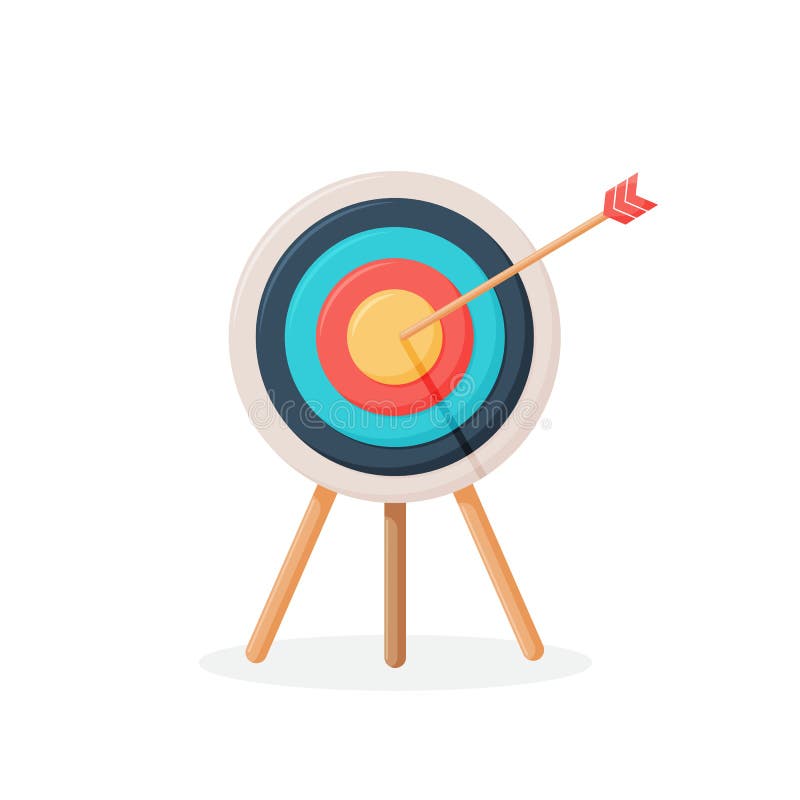 Target with Arrow, Standing on a Tripod. Goal Achieve Concept Stock ...