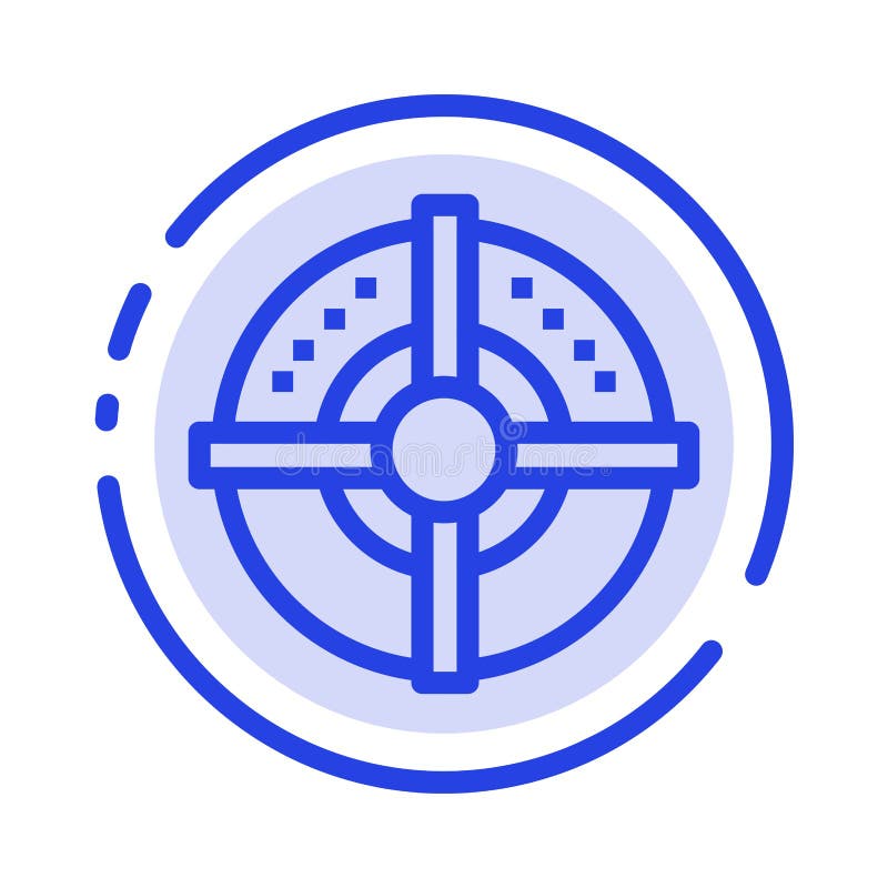Target, Arrow, Strategy, Point Blue Dotted Line Line Icon Stock Vector ...