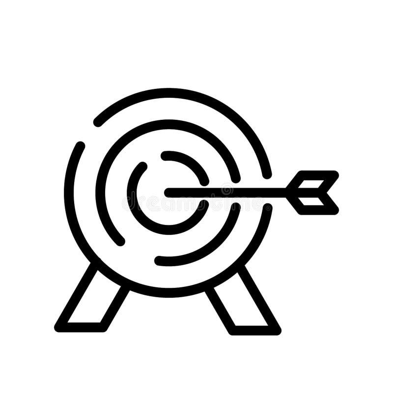 Target with Arrow- Vector Icon Stock Vector - Illustration of game ...