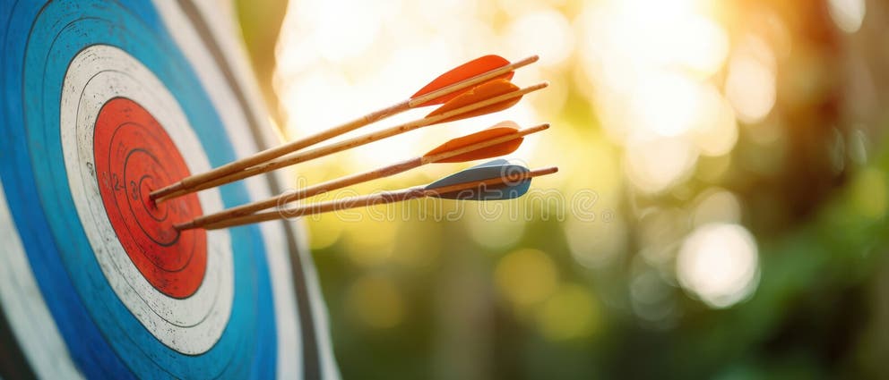 The Target with Arrows Demonstrating Skill and Focus in Archery. AI ...