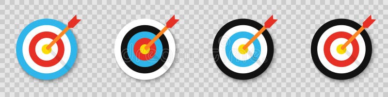 Target with Arrows. Goal Symbols. Archery Targets with Arrow Stock ...