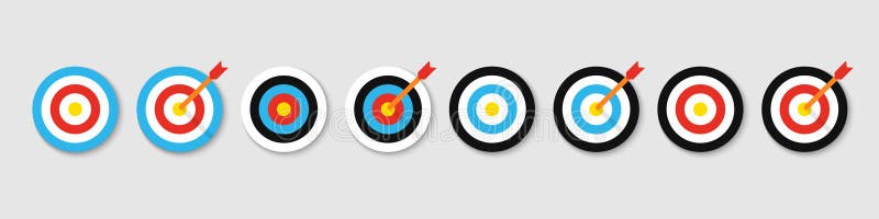 Target with Arrows. Goal Symbols. Archery Targets with Arrow Stock ...