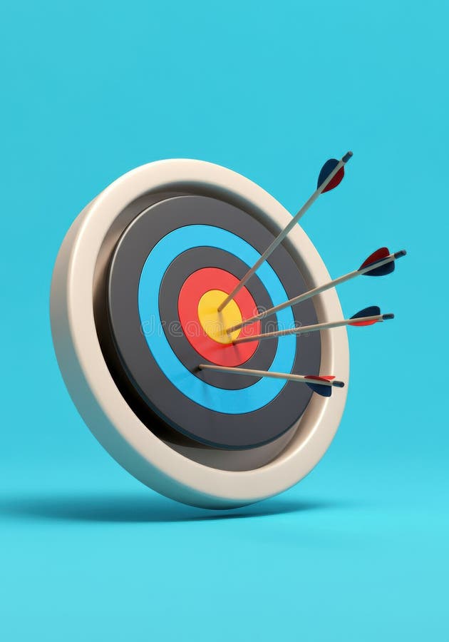 Target with Arrows Hitting the Bullseye, Symbolizing Success and ...