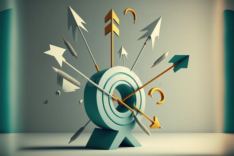 Target with Arrows and Question Marks, AI Generated Stock Illustration ...
