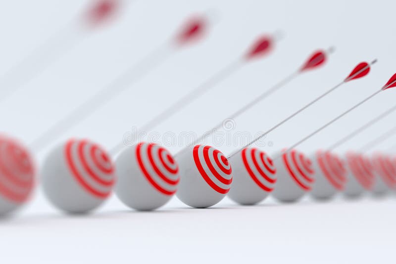 Target and arrows row stock illustration. Illustration of accuracy ...
