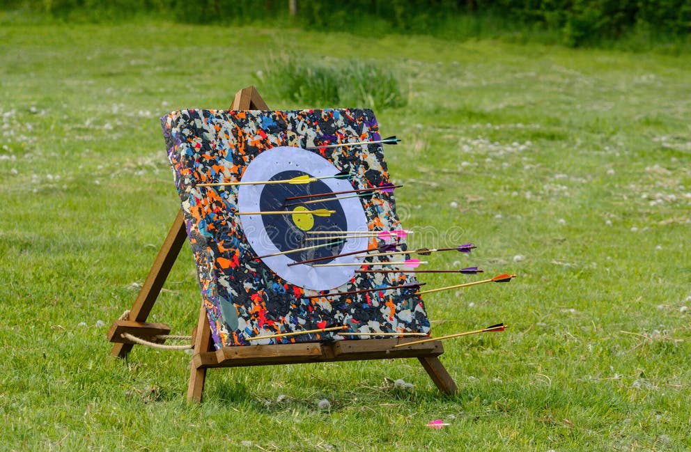 Target with arrows stock image. Image of weapon, container - 227588607