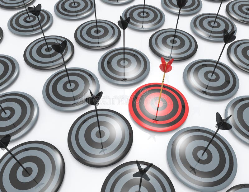 Target with arrows stock illustration. Illustration of success - 62054981