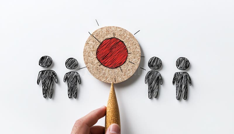 Target Audience Concept with Hand and Figures Stock Illustration ...