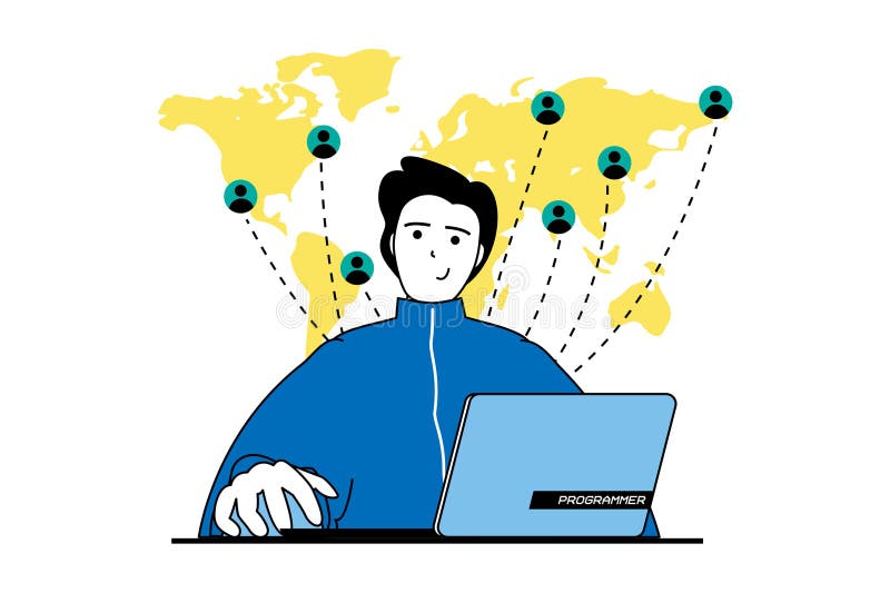 Target Audience Concept with People Scene in Flat Web Design. Vector ...