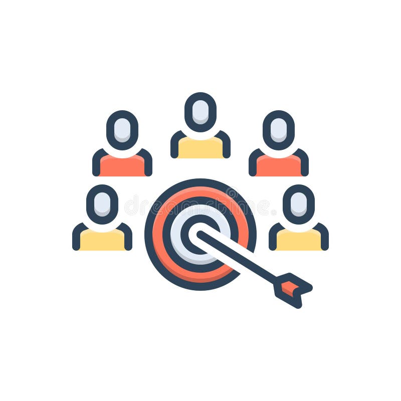 Color Illustration Icon for Target Audience, Target and Employee Stock ...